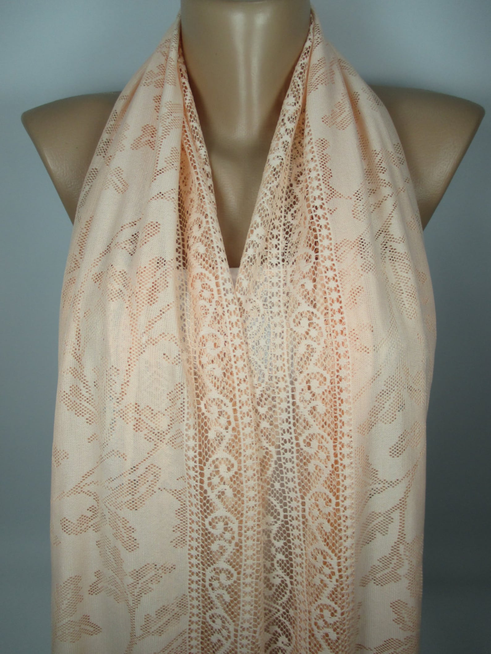 Salmon Tulle Scarf Shawl Wedding Scarf Bridesmaids Gift Bridal ...