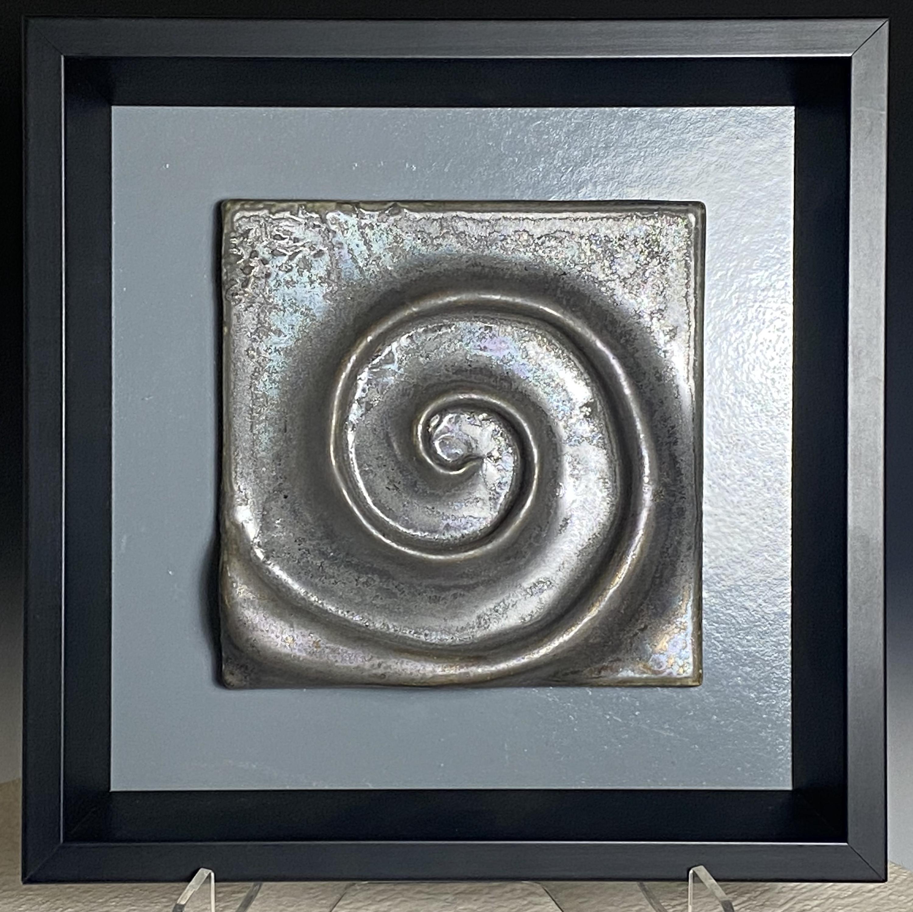 SPIRAL, FRAMED Decorative Ceramic Slab, Tile/wall Art With Added Clay ...
