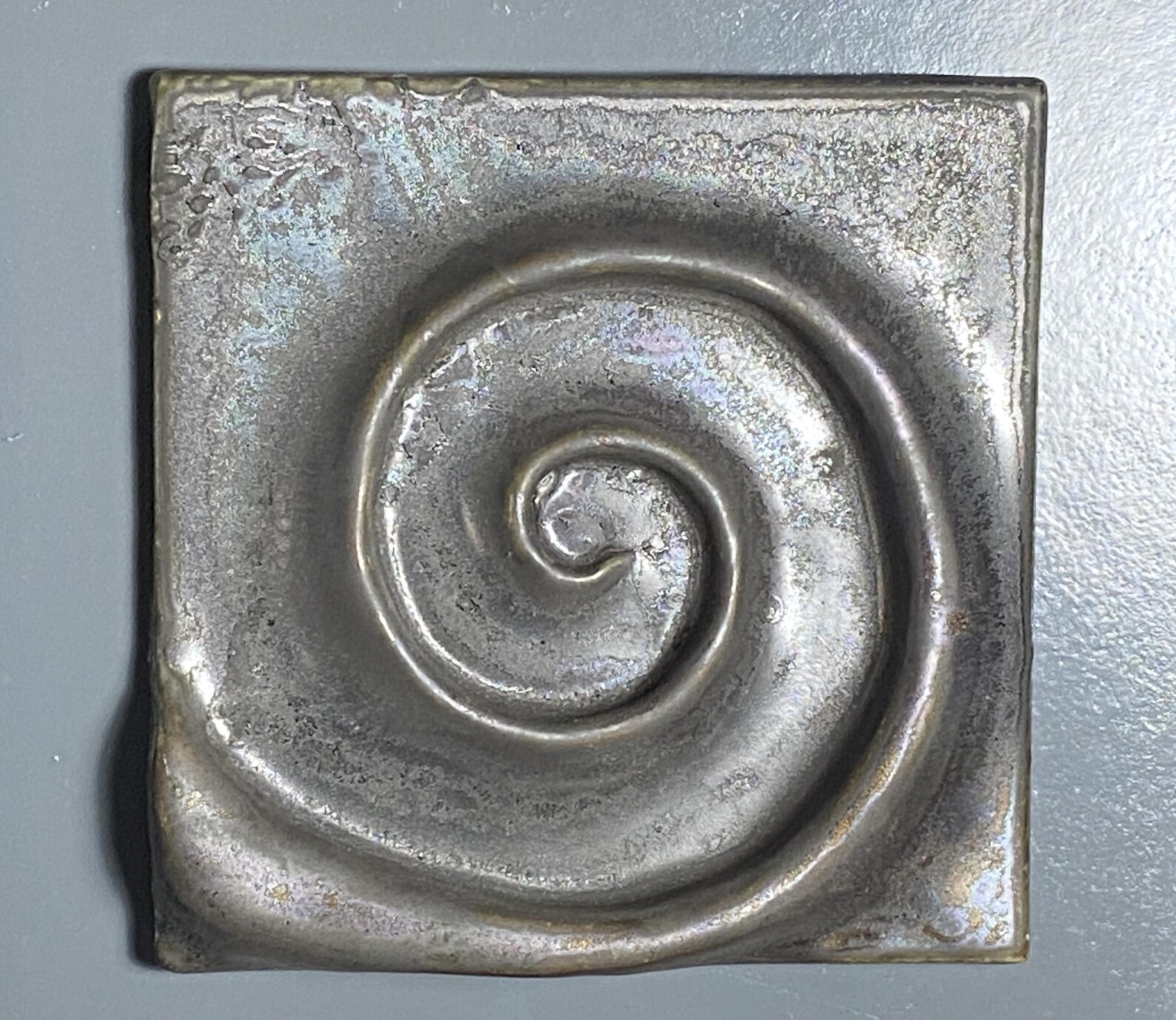 SPIRAL, FRAMED Decorative Ceramic Slab, Tile/wall Art With Added Clay ...