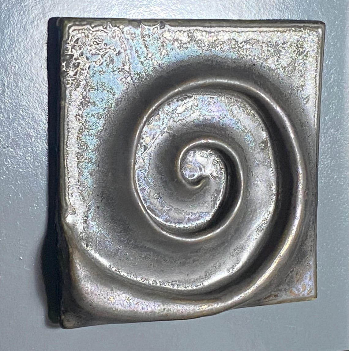 SPIRAL, FRAMED Decorative Ceramic Slab, Tile/wall Art With Added Clay ...