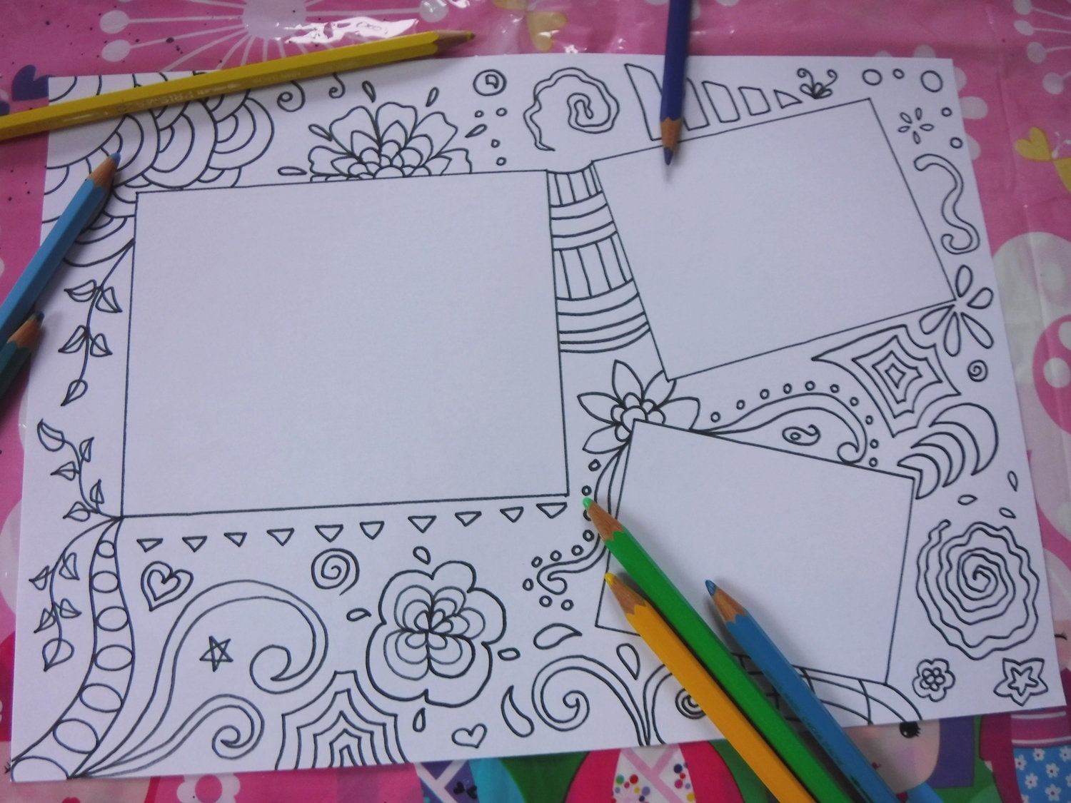 Coloring Picture Frames Photo Printable - Etsy