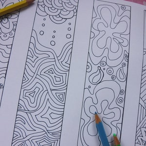 Doodle Coloring Bookmark Adult Kids Page Markers Printable - Etsy