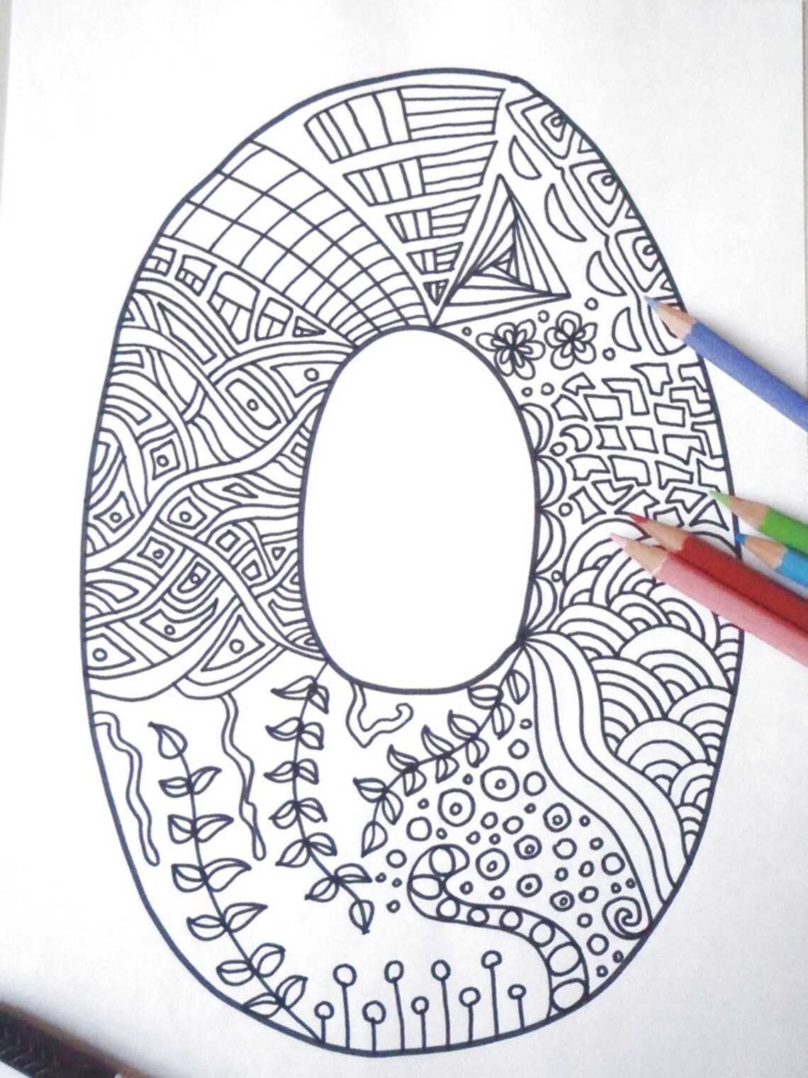 O Colouring Letter Page O Alphabet Initial Kids Adult Coloring - Etsy