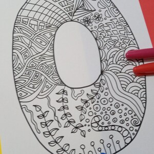 O Colouring Letter Page O Alphabet Initial Kids Adult Coloring ...