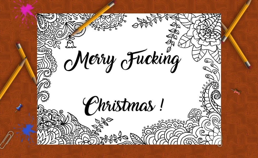 Merry Fcking Christmas Swear Word Adult Coloring Book Sweary - Etsy