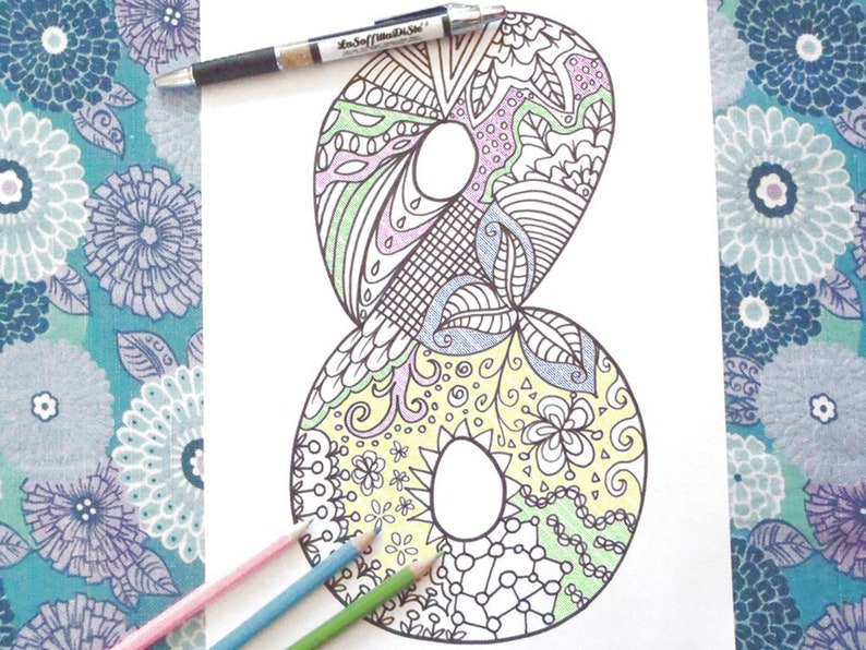 DOWNLOAD 8 Number Eight Coloring Printable Book Year 8 Birthday ...