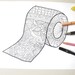 Toilet Paper Coloring Printable Page Digital Art Colouring - Etsy
