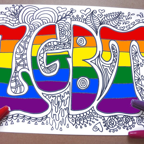 Lgbt Coloring Page - Etsy