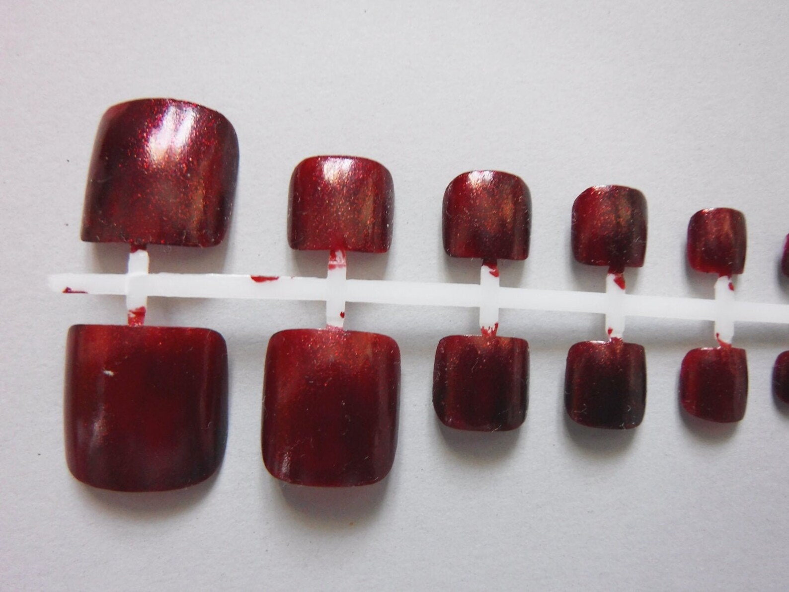 Dark Red Toe Nails Fake Toenails Bordeaux Blood - Etsy