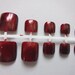 Dark Red Toe Nails Fake Toenails Bordeaux Blood - Etsy