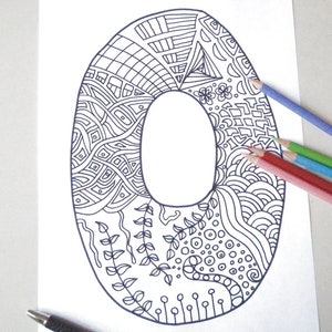O Colouring Letter Page O Alphabet Initial Kids Adult Coloring ...