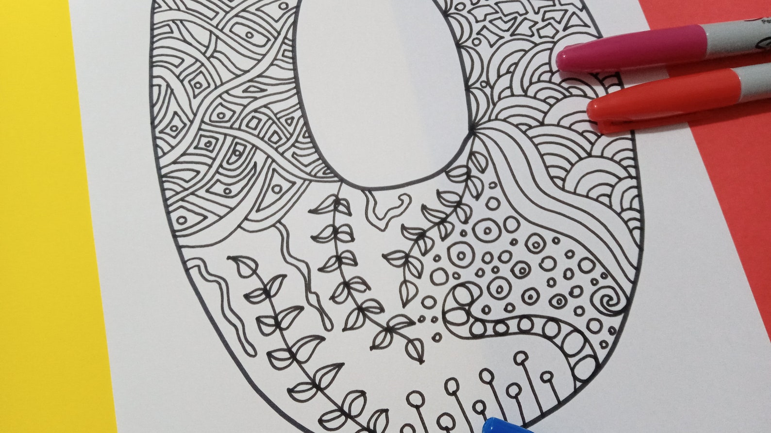 O Colouring Letter Page O Alphabet Initial Kids Adult Coloring - Etsy