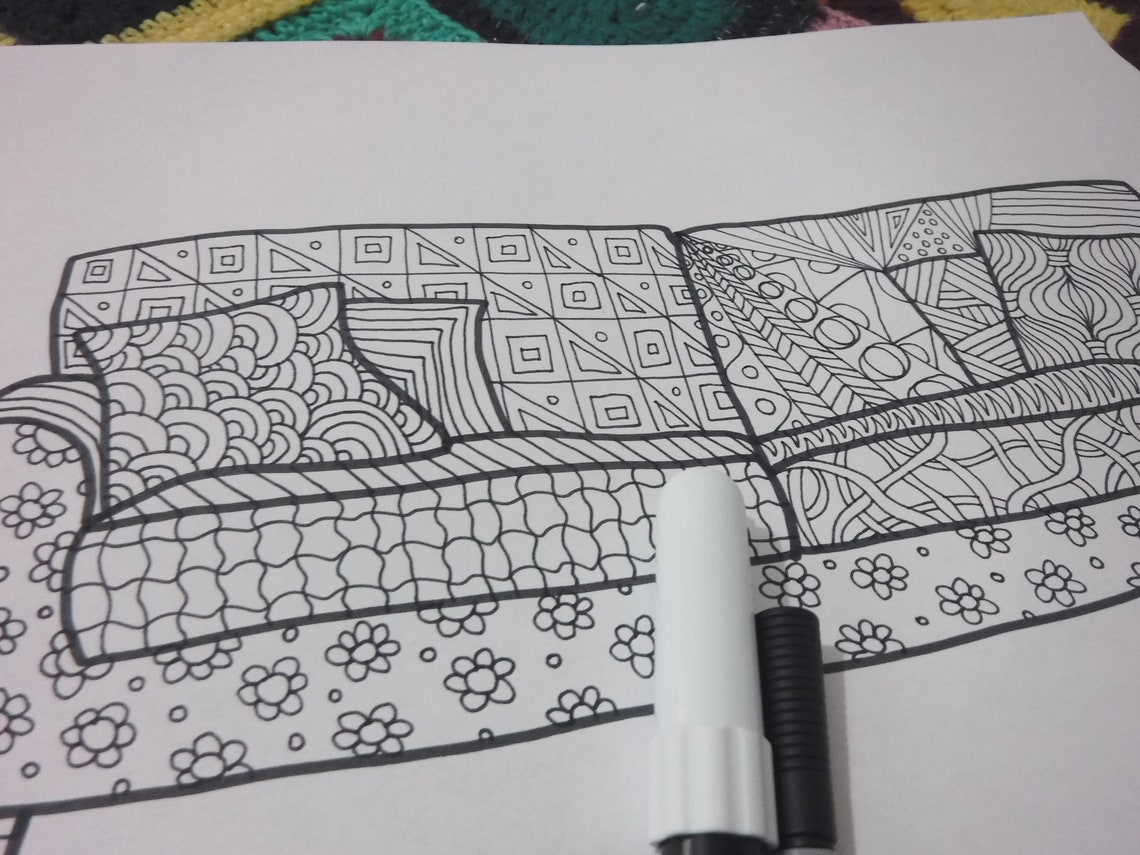 Couch adults coloring book sofa funny gift colouring | Etsy
