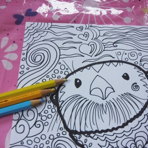 Lontra carina da colorare da stampare bambini e adulti - Etsy Italia
