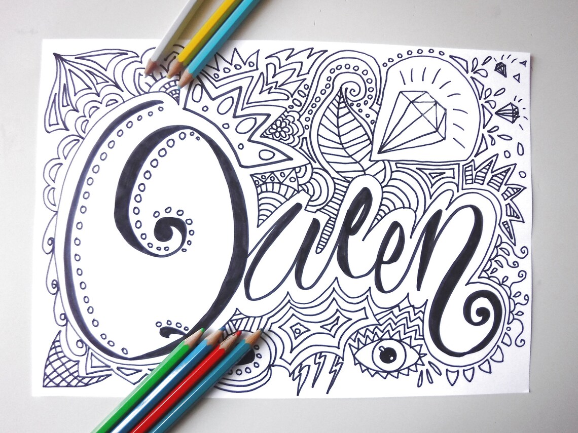 Queen Coloring Page Printable Colouring Book | Etsy