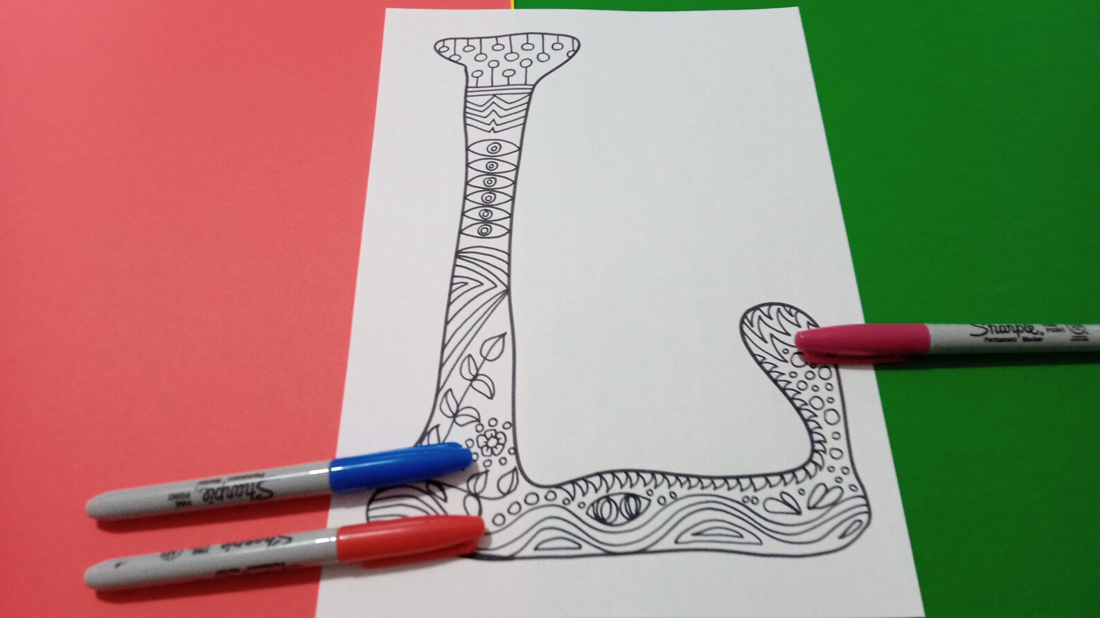 Coloring Letter L Colouring Alphabet Kids L Adult Coloring - Etsy