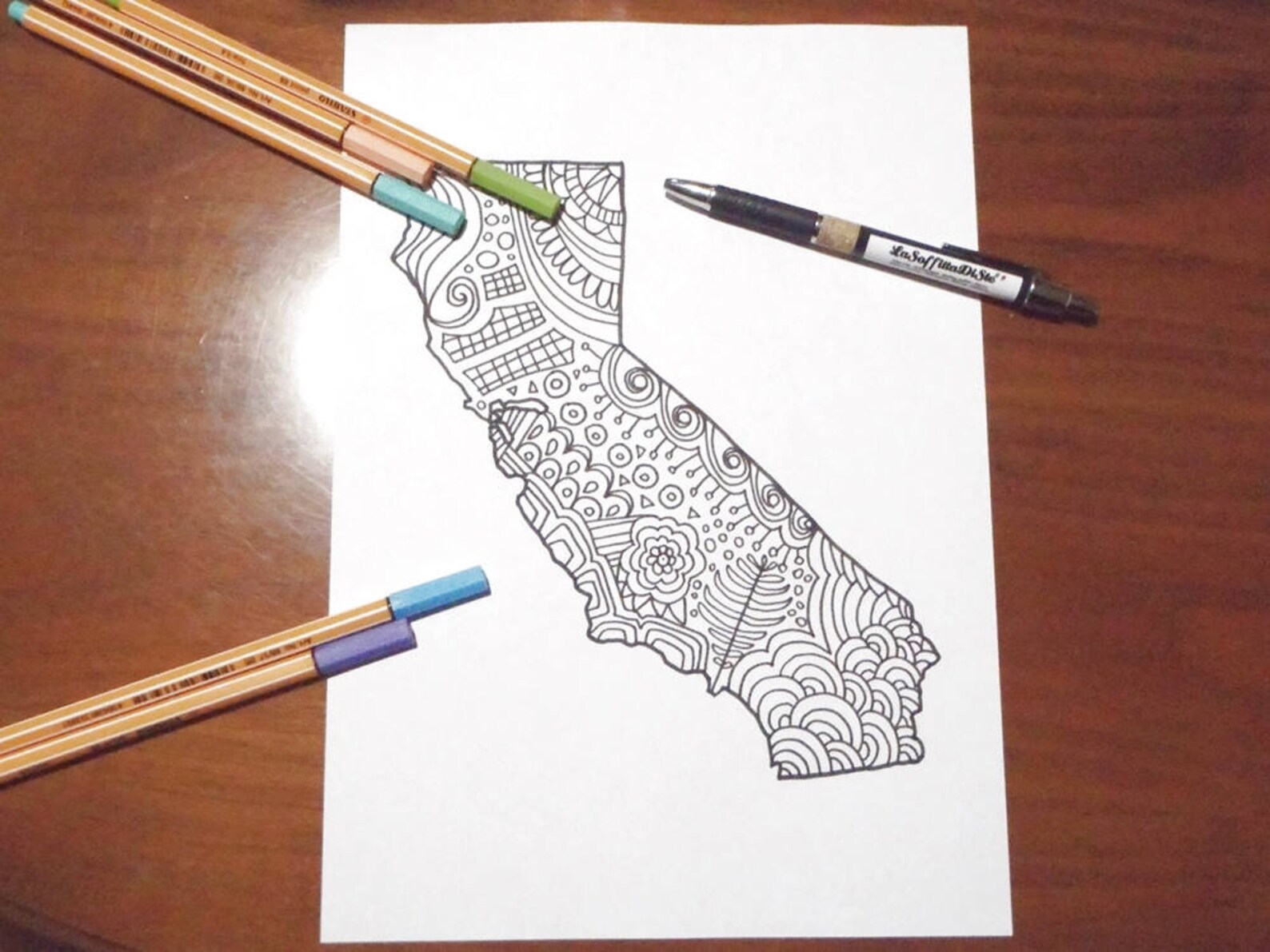 California Coloring Map Usa America Book Planner Journal Kids - Etsy