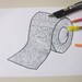 Toilet Paper Coloring Printable Page Digital Art Colouring - Etsy