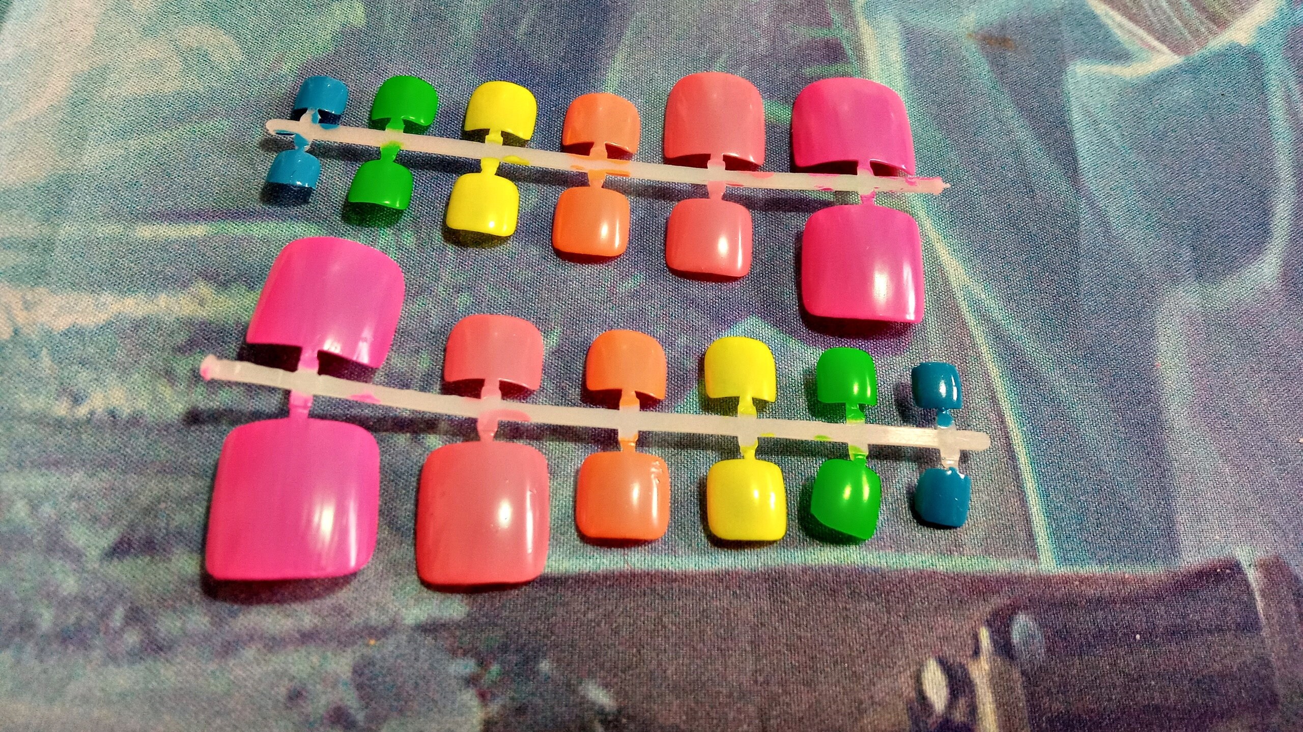 Neon colors toe 24 false toe nails press on toenail | Etsy