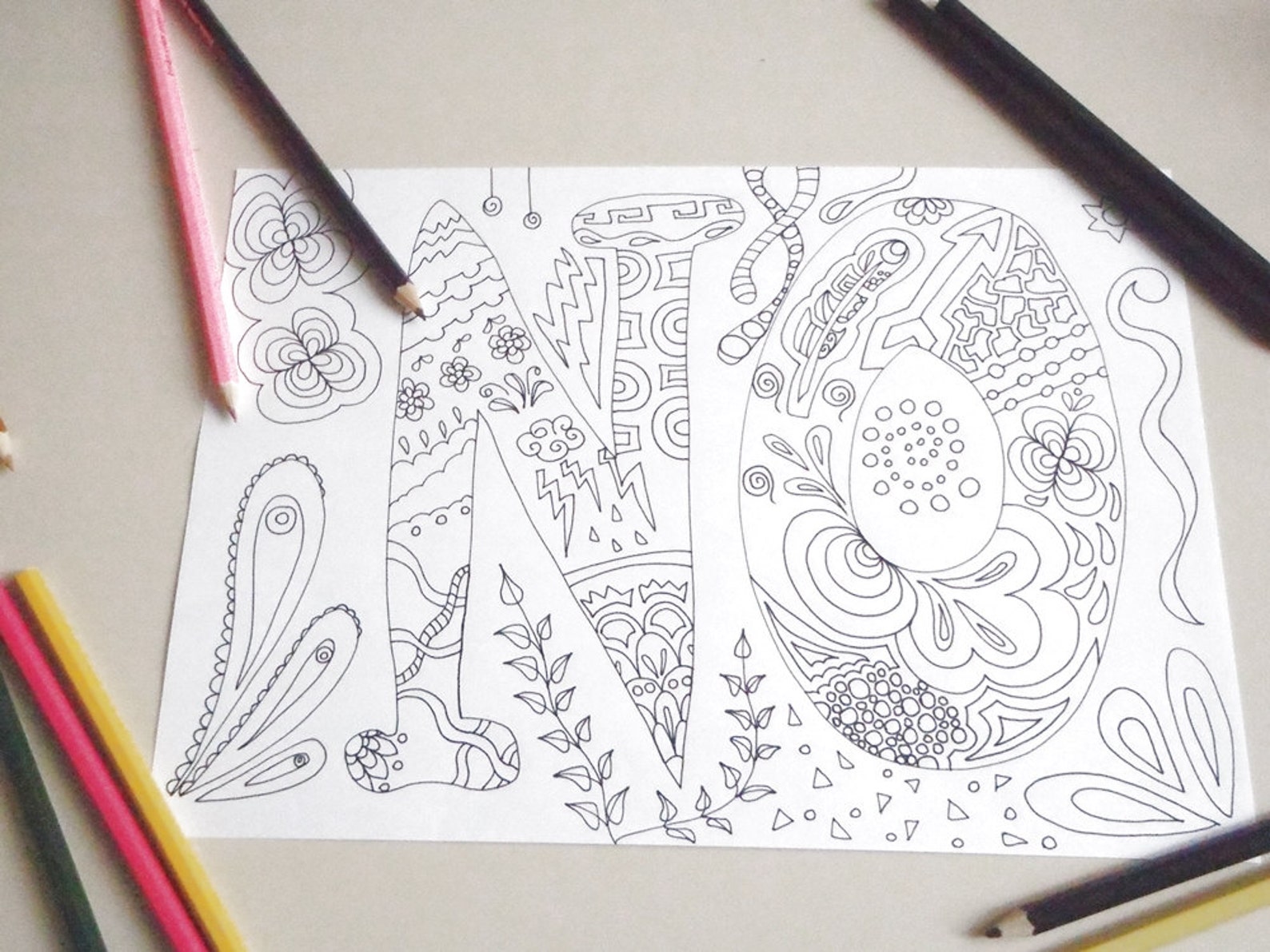 No on Kids Adult Coloring Book Page Instant Download School | Etsy