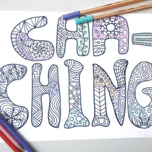 Cha Ching DOWNLOAD Etsy Sales Notification Coloring Book Page Etsy ...