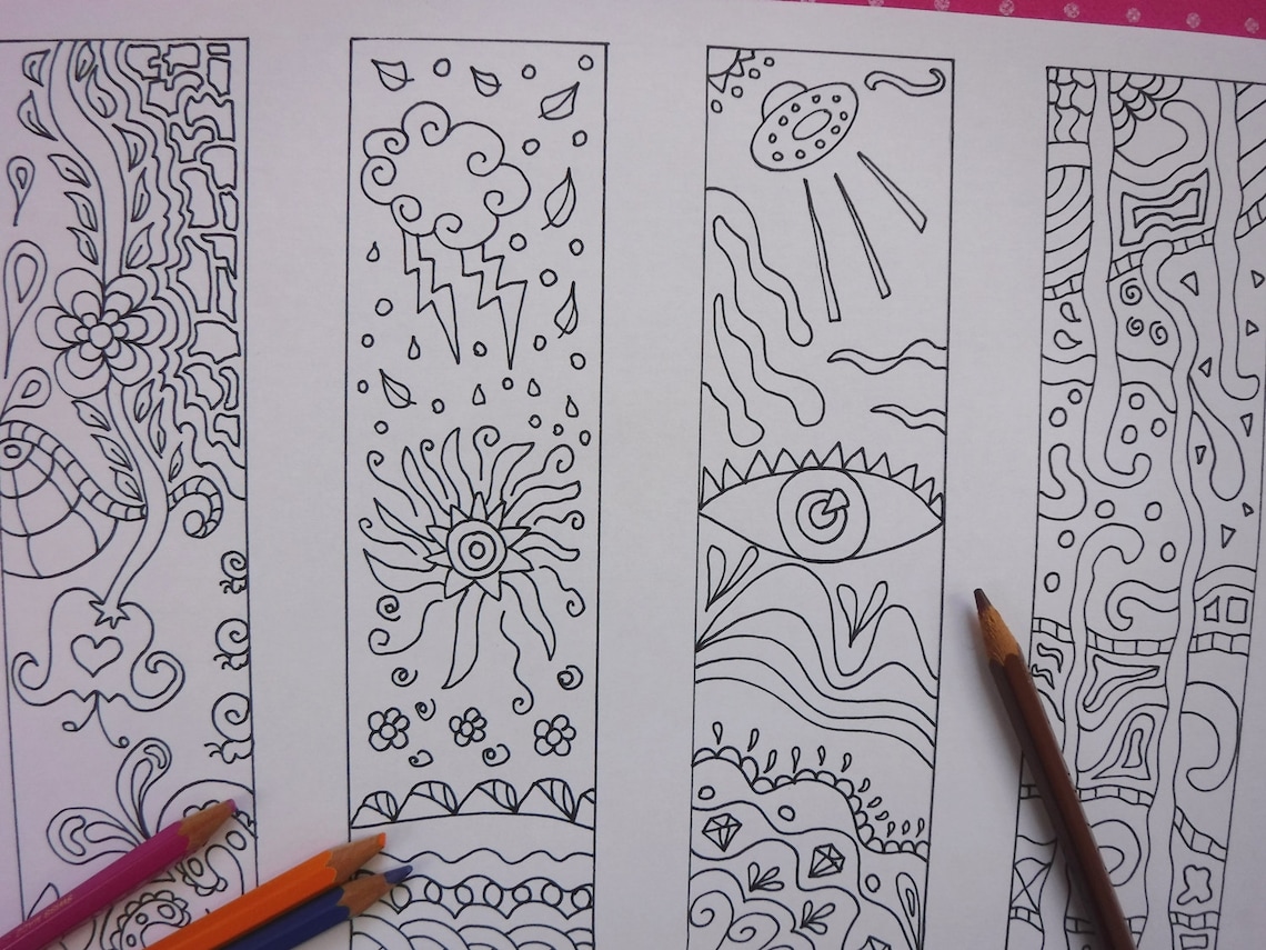 Segnalibri da colorare doodle da stampare colorare e regalare - Etsy Italia