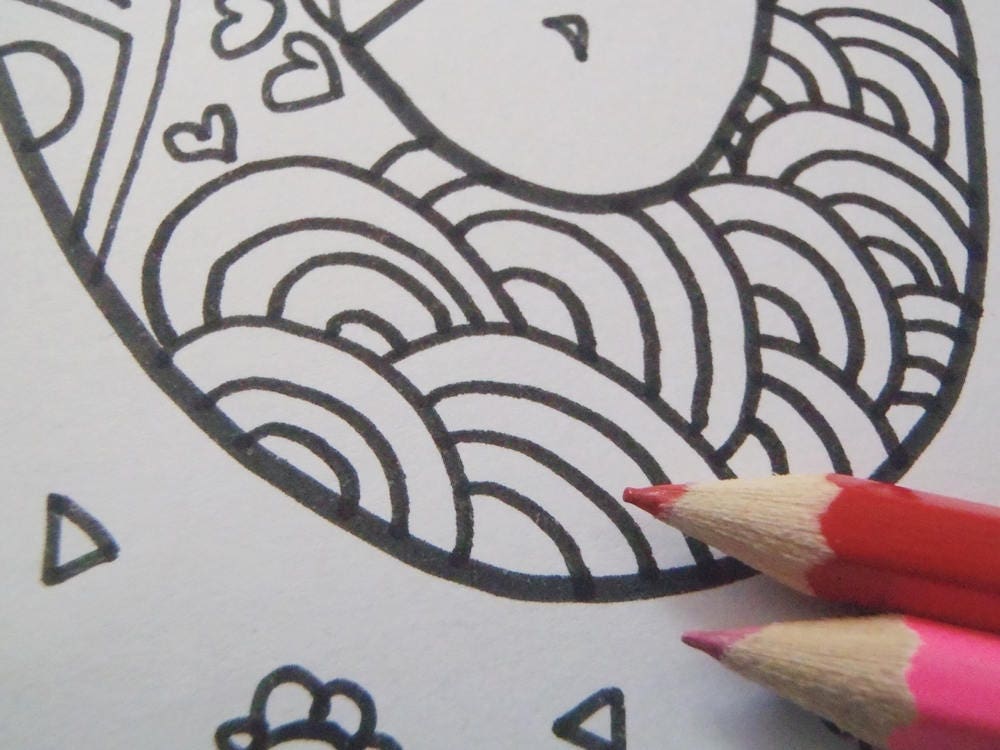 Meh coloring book page colouring image funny cool doodle | Etsy