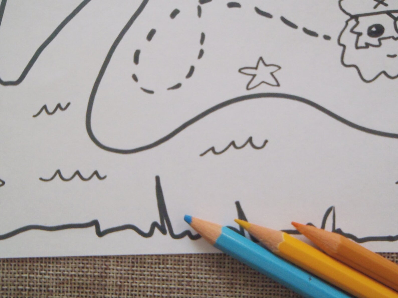 Pirate Map Coloring Treasure Printable Colouring Kids Buccaneers ...