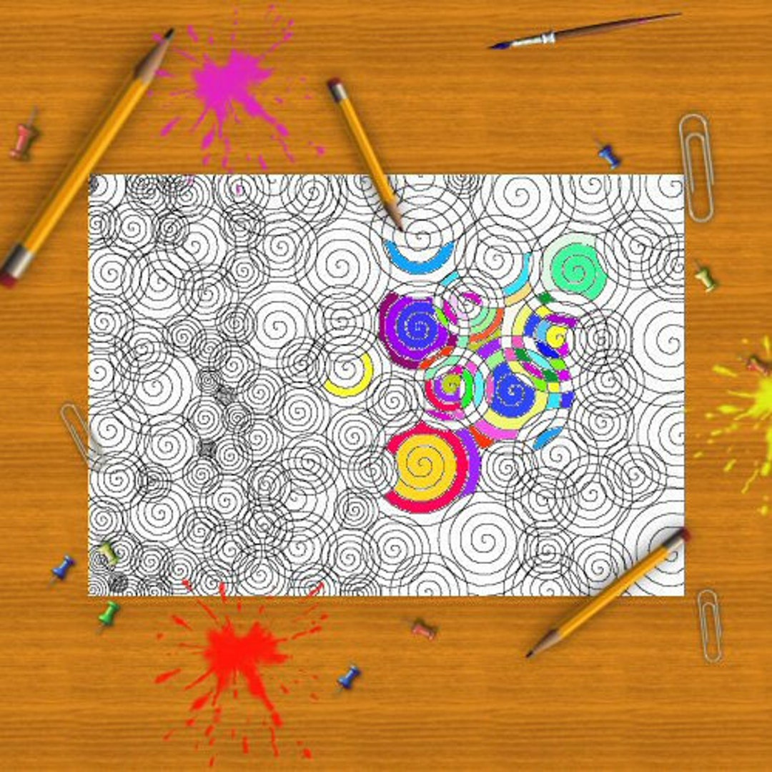 Spiral Adult Coloring Page Swirl Helix Twist Whirpool Abstract Download ...