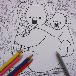 Zen Therapy Koala Mom Coloring Puppy Animal Kids Adult Download ...