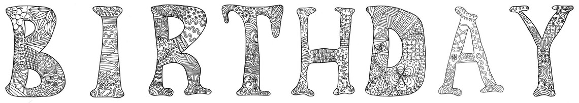 Happy Birthday Instant DOWNLOAD Coloring Letters Colouring | Etsy