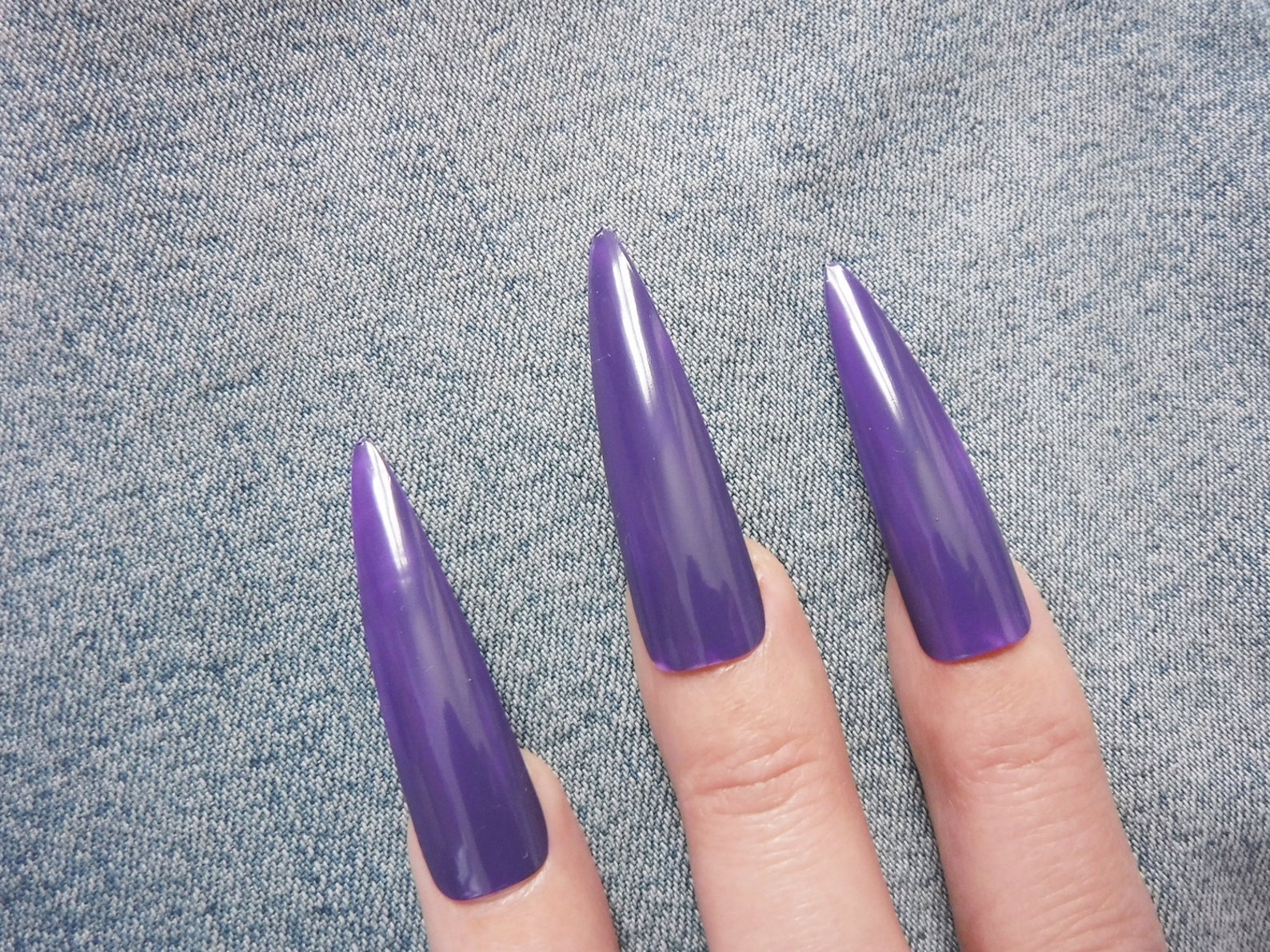 20 Purple Fake Nails Long Nails False Nails Drag Queen - Etsy