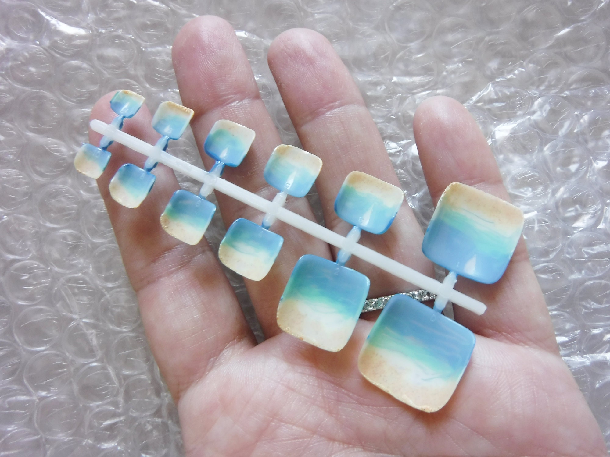 Sea Beach False Toe Nails Summer Fake Toenails | Etsy