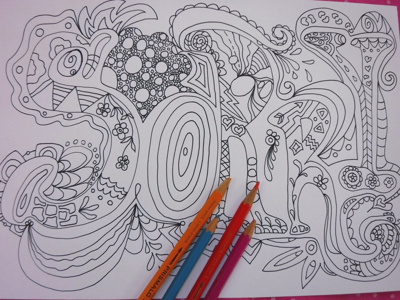 Sorry Card Adult Coloring Book Kids Colouring | Etsy