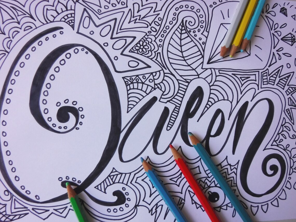 Queen Coloring Page Printable Colouring Book | Etsy