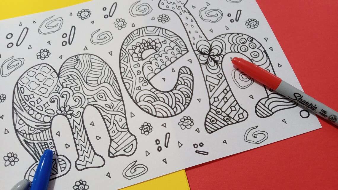 Meh Coloring Book Page Colouring Image Funny Cool Doodle Doodling Joke ...