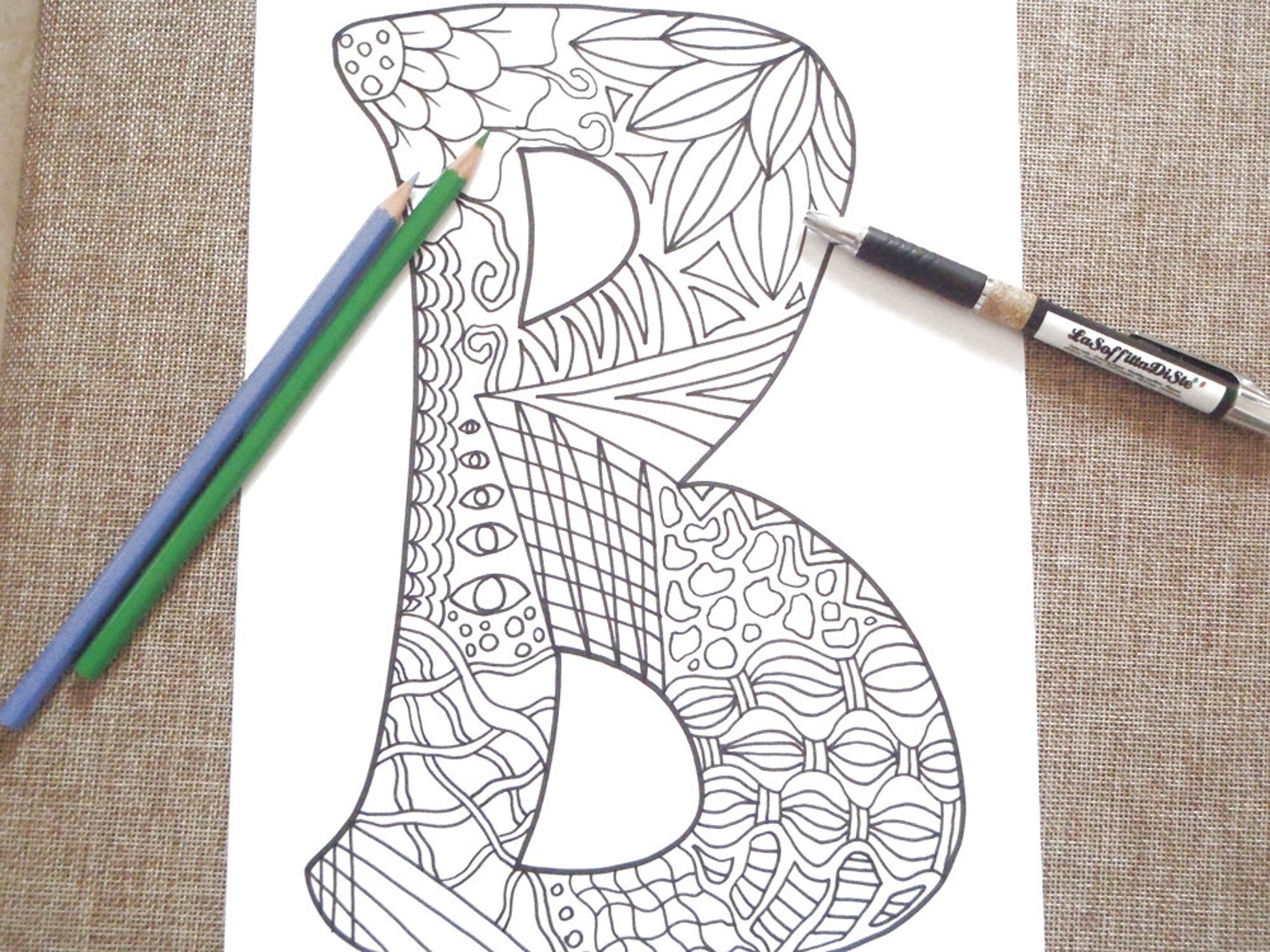 Lettera b da colorare adulti bambini alfabeto lettere B - Etsy Italia