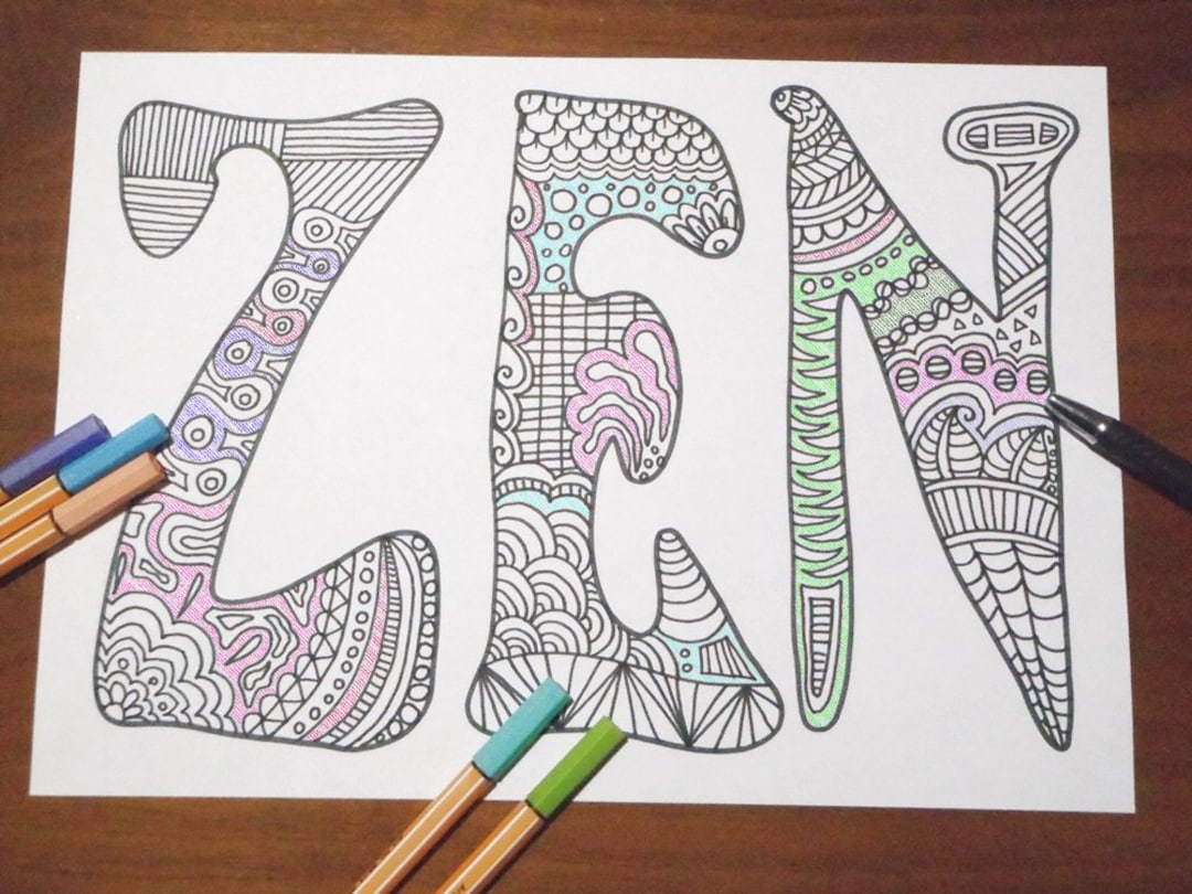 Zen Colouring Book Page Zentangle Relax Yoga Art Therapy Coloring Page ...
