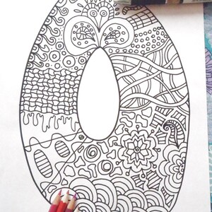 Colouring Number 0 Book Year Birthday Anniversary Zero Kids Adult ...