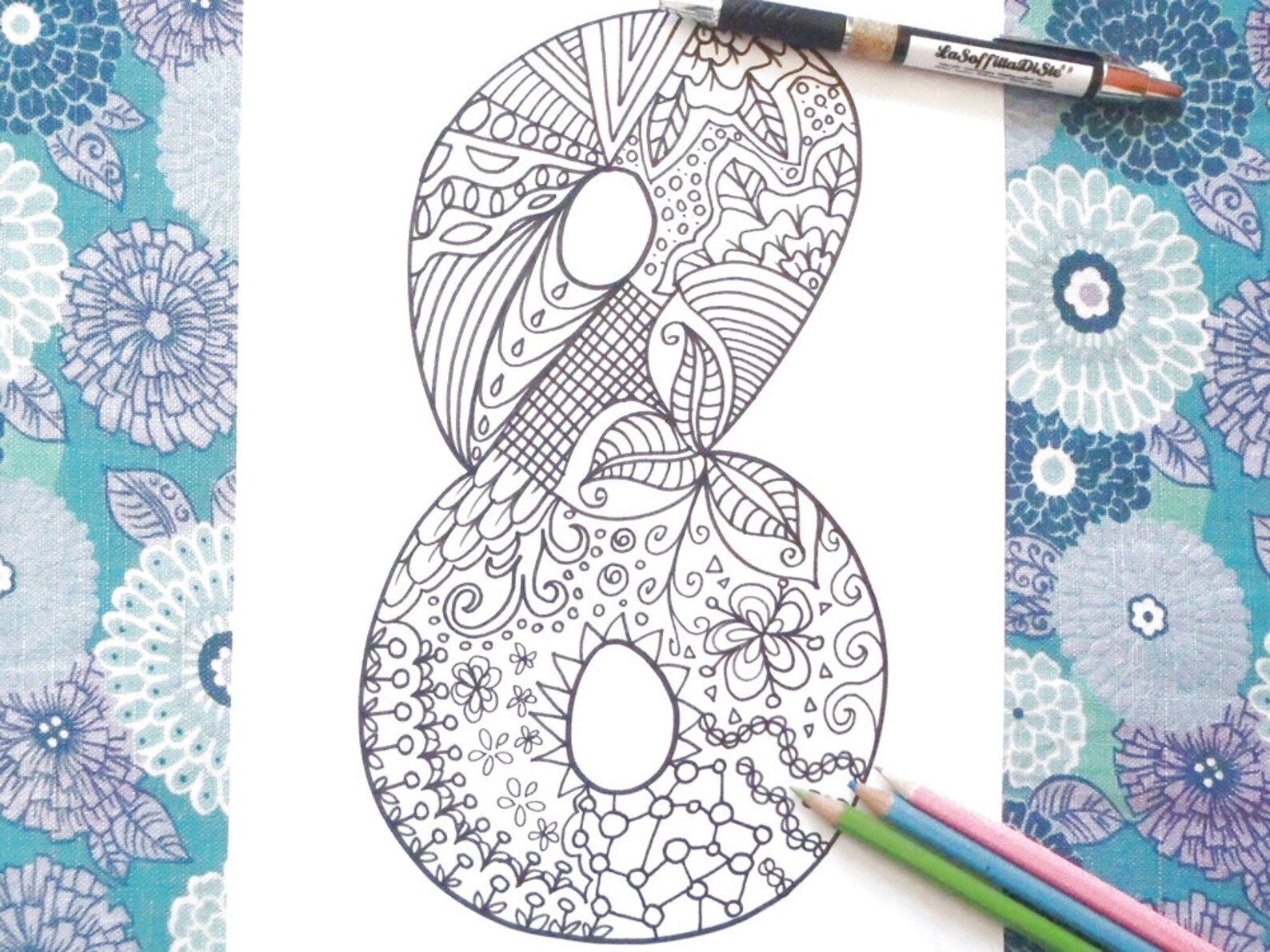 DOWNLOAD 8 Number Eight Coloring Printable Book Year 8 - Etsy