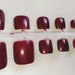 Dark Red Toe Nails Fake Toenails Bordeaux Blood - Etsy