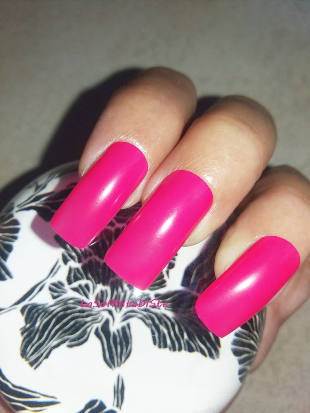 Hot Pink Fake Nail Tips Dark Pink Press on Nail Art - Etsy