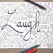 Laugh Coloring Page Book Kids Adults Page Instant Download Colouring ...