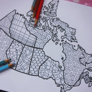Canada Map Kids Adult Coloring Book - Etsy