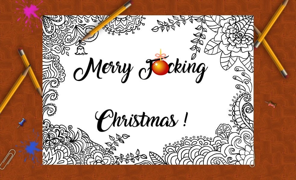 Merry Fcking Christmas Swear Word Adult Coloring Book Sweary - Etsy