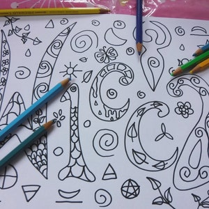 Wicca Coloring Book Adult Wiccan Whimsical - Etsy