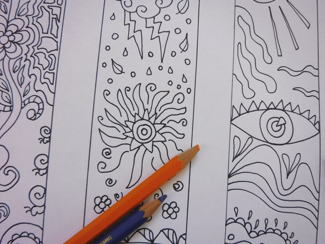 Segnalibri da colorare doodle da stampare colorare e regalare - Etsy Italia