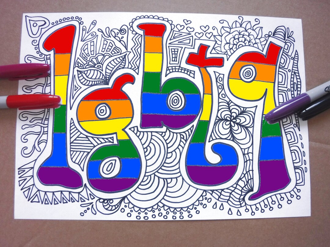 Coloring Page Lgbtq Printable Gay Pride Lgbt Lesbic - Etsy