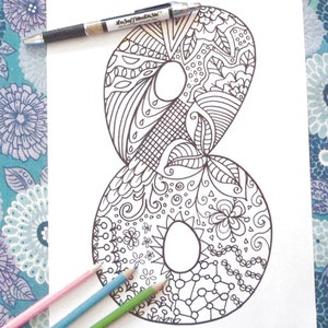 DOWNLOAD 8 Number Eight Coloring Printable Book Year 8 Birthday ...