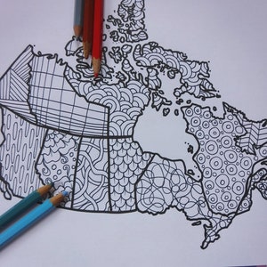 Canada Map Kids Adult Coloring Book - Etsy